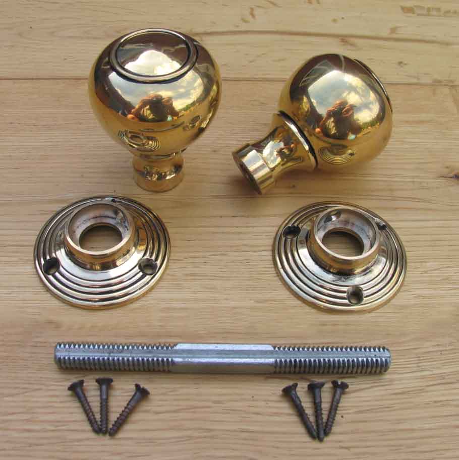Antique Reproduction Solid Brass Door Knobs
